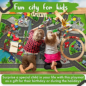 Kids Carpet Playmat City Life 3D Playroom Rug | 30 x 60 Inch Extra Large Toddler Activity Mat for Race Cars & Toys | Playroom Rug Makes a Fun Educational Gift Idea for Boys & Girls (Colored)