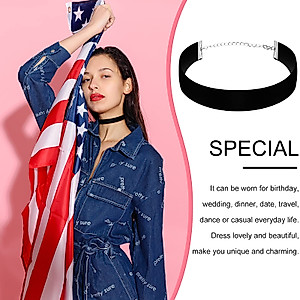 Yinkin 5 Pieces Classic Black Velvet Choker Necklace Soft Women's Choker Necklaces Black Choker Necklace for Women Wide Black Velvet Choker for Women Neck Jewelry Accessories (Simple)