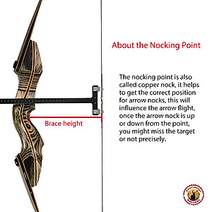 Deerseeker Recurve Bow String Set with 2 Nock Points Dacron Bowstrings Replacement Archery Accessories for Recurve Bow Traditional Longbow 12,14,16 Strands 48-70 inches (AMO 62"-16)
