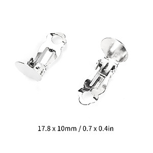 100 Pcs Tray Earring Clips, Flat Back Tray Earring Clips Metal Spring Ear Stud Clips for DIY Earrings Jewelry Making Findings