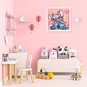 VINDIJA 5D Diamond Painting Kits for Kids Adults with Wooden Frame,Grinch DIY Full Drill Diamond Gem Art for Kids, Art and Crafts for Kids Ages 6-8-10-19 Girls Boys for Birthday