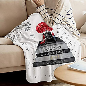 Flannel Throw Blanket Floral Red High Heel Lightweight Fleece Bed Blanket Vertical Soft Warm Blanket All Season Sofa/Couch/Chair for Child Adults 40 x 50 inch