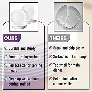 BTaT- White Dinner Plates, Set of 12, White Plates, White Dinner Plates Bulk, White Plate Set, Plates, Dinner Plates, Plates Set, Restaurant Dishes, White Porcelain Dinner Plates