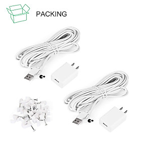 2Pack Power Adapter for Ring Stick Up Cam Battery(3rd Gen), with 30ft/9m Weatherproof Outdoor Cable Continuously Charge Your Camera, No Need to Change The Batteries