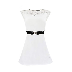 uxcell Lady Sequins Decor Metal Interlooking Buckles Elastic Waist Belt Fit Waist Girth:19.68"/50cm to 29.52"/75cm Black & Multicolor