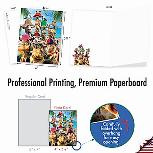 The Best Card Company - 20 Assorted Blank Note Cards Boxed Set 4 x 5.12 Inch with Envelopes (10 Designs, 2 Each) Wildlife Photo Ops AM10209OCB-B2x10