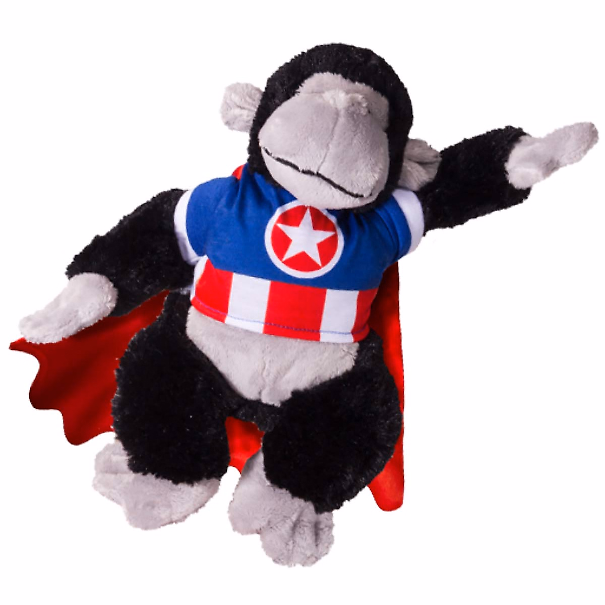 Bear Icon Hero with Cape T-Shirt Teddy Bear Clothes Fits Most 8"-10" Stuffed Animals