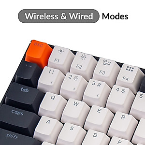Keychron K2 75% Layout 84 Keys Hot-swappable Bluetooth Wireless/USB Wired Mechanical Keyboard for Mac with Gateron G Pro Blue Switch/Double-Shot Keycaps/White LED Backlit for Windows Version 2