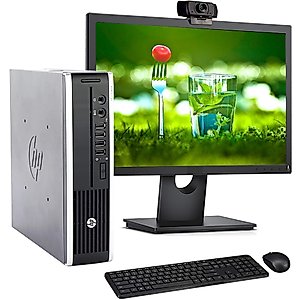 HP 8200 USFF Computer Desktop PC, Intel Core i5 3.1GHz Processor, 8GB Ram, 500 GB Hard Drive, WiFi | Bluetooth, 1080p Webcam, Wireless Keyboard & Mouse, 22 Inch Monitor, Windows 10 (Renewed)