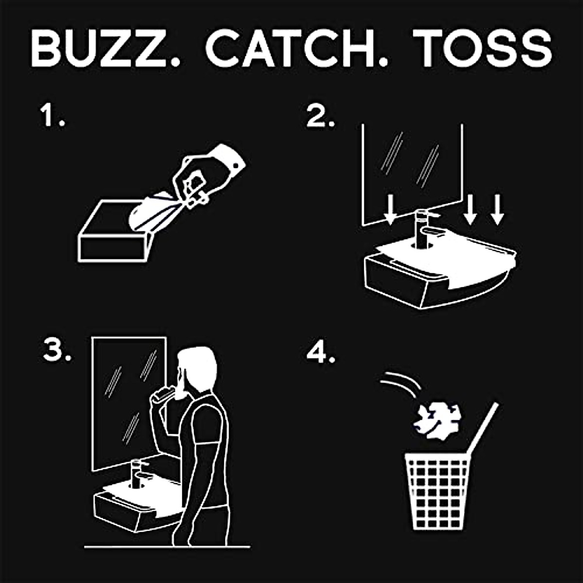 Beard Butler Disposable Beard Hair Catcher (18 Sheets) – Beard Bib - Beard Apron Alternative – Mens Beard Care – 100% Biodegradable Tissue – Buzz, Catch Toss