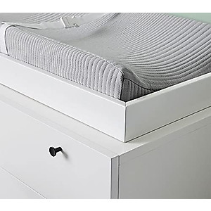 Pottery Barn Kids Changing Pad, 100% Organic Cotton Waterproof Contour Diaper Changing Pad for Dresser Top, Baby Changing Pad Cover (Platinum Grey)