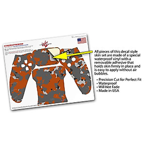 WraptorSkinz Skin Wrap compatible with Sony PS5 DualSense Controller WraptorCamo Old School Camouflage Camo Orange Burnt (CONTROLLER NOT INCLUDED)