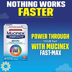 Mucinex Maximum Strength Fast-Max Cold & Flu All-In-One Liquid Gels, 16ct (Packaging May Vary)