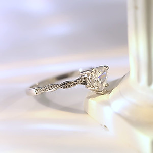 OLIVIASO 1.25ct Heart Rings for Women - 925 Sterling Silver Promise Rings for Women, Engagement Rings for Women, Cubic Zirconia Ring Size 6