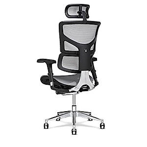 X-Chair X2 Management Task Chair, White K-Sport Mesh Fabric with Headrest - Ergonomic Office Seat/Dynamic Variable Lumbar Support/Floating Recline/Highly Adjustable/Perfect for Long Work Days