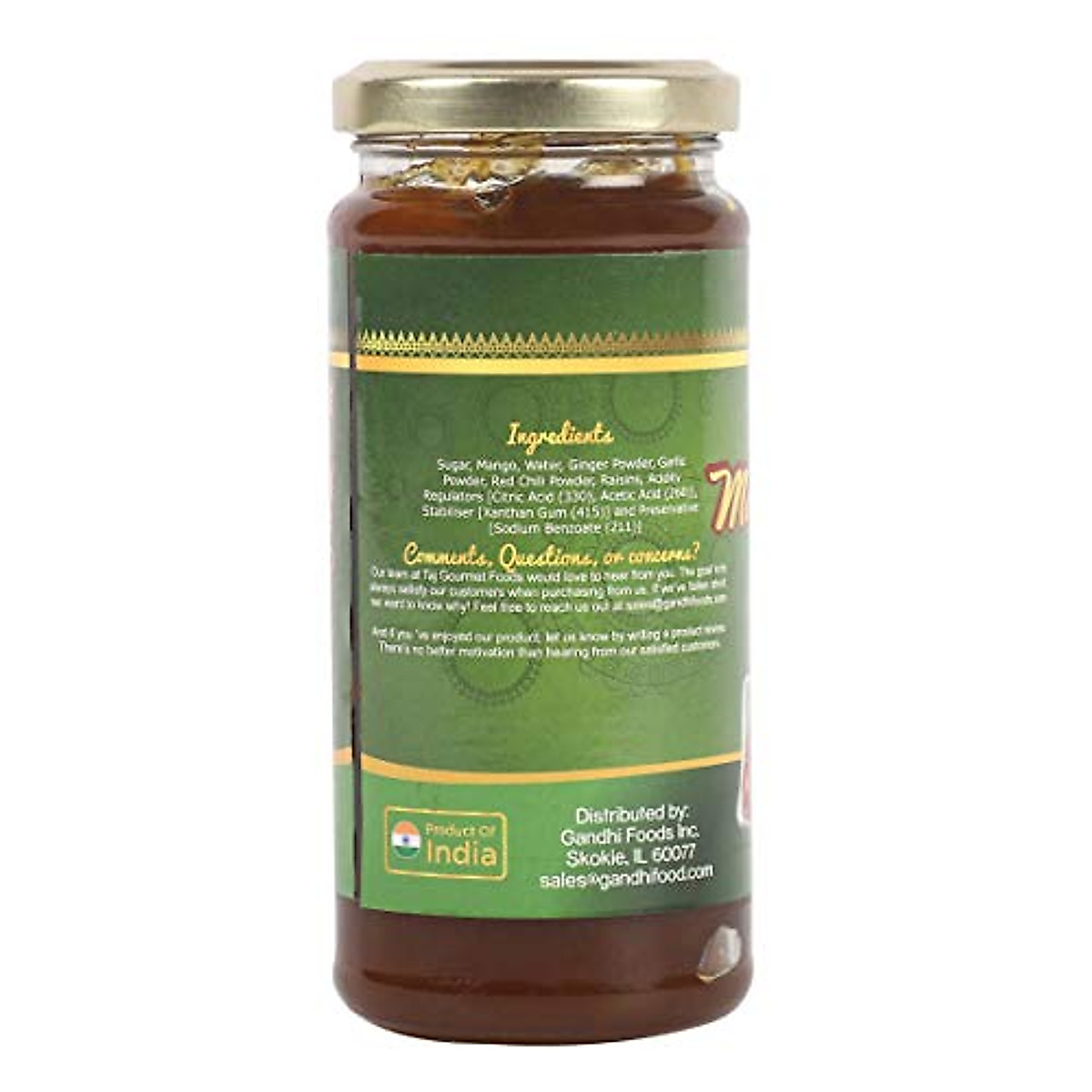 TAJ Mango Major Grey Chutney | 320g (11.28oz)