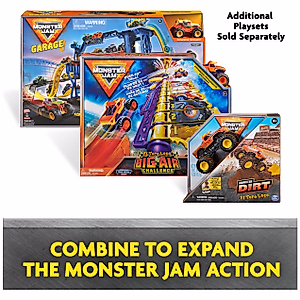 Monster Jam Garage Playset and Storage with Exclusive Grave Digger Monster Truck, Lights & Sounds, Kids Toys for Boys and Girls Ages 4-6+
