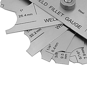Fillet Weld Set Welding Gauge Gage Test Ulnar Welder Inspection Gauge Both Inch and Metric for Testing of Boilers, Bridges, Shipbuilding, Pressure VES