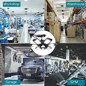 CODAFUL High Bay Light Led UFO Lights350W 49000LM (Eqv. to 1500W HPS/MH) with US Plug 5ft Cable 85-277V, IP65 Warehouse Residential, Barn, Factory, Workshop Shop Lighting (Black, 120W)