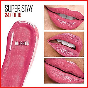 Maybelline Super Stay 24, 2-Step Liquid Lipstick Makeup, Long Lasting Highly Pigmented Color with Moisturizing Balm, Blush On, Pink, 1 Count