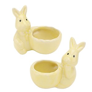 PRETYZOOM 2PCS Flowerpot Easter Planter pots Decorative Pot Ceramic Pot Ceramic Succulent Pot Easter Plant Pot Mini Planter Easter Bunny Figure Succulent Flower Pot Animal Ceramics Bracket