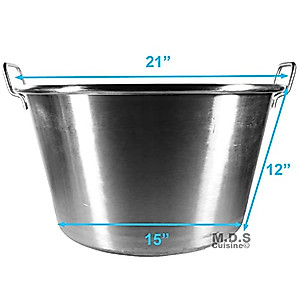 Large Cazo Stainless Steel 21" Caso para Carnitas Gas Heavy Duty Wok Acero Inoxidable