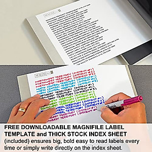 Ultimate Office MagniFile Hanging File Folders V Base Letter Size with 11 inch Magnified Indexes That Double The Size of Your File Titles to Find Files Fast. (Set of 5 Assorted)