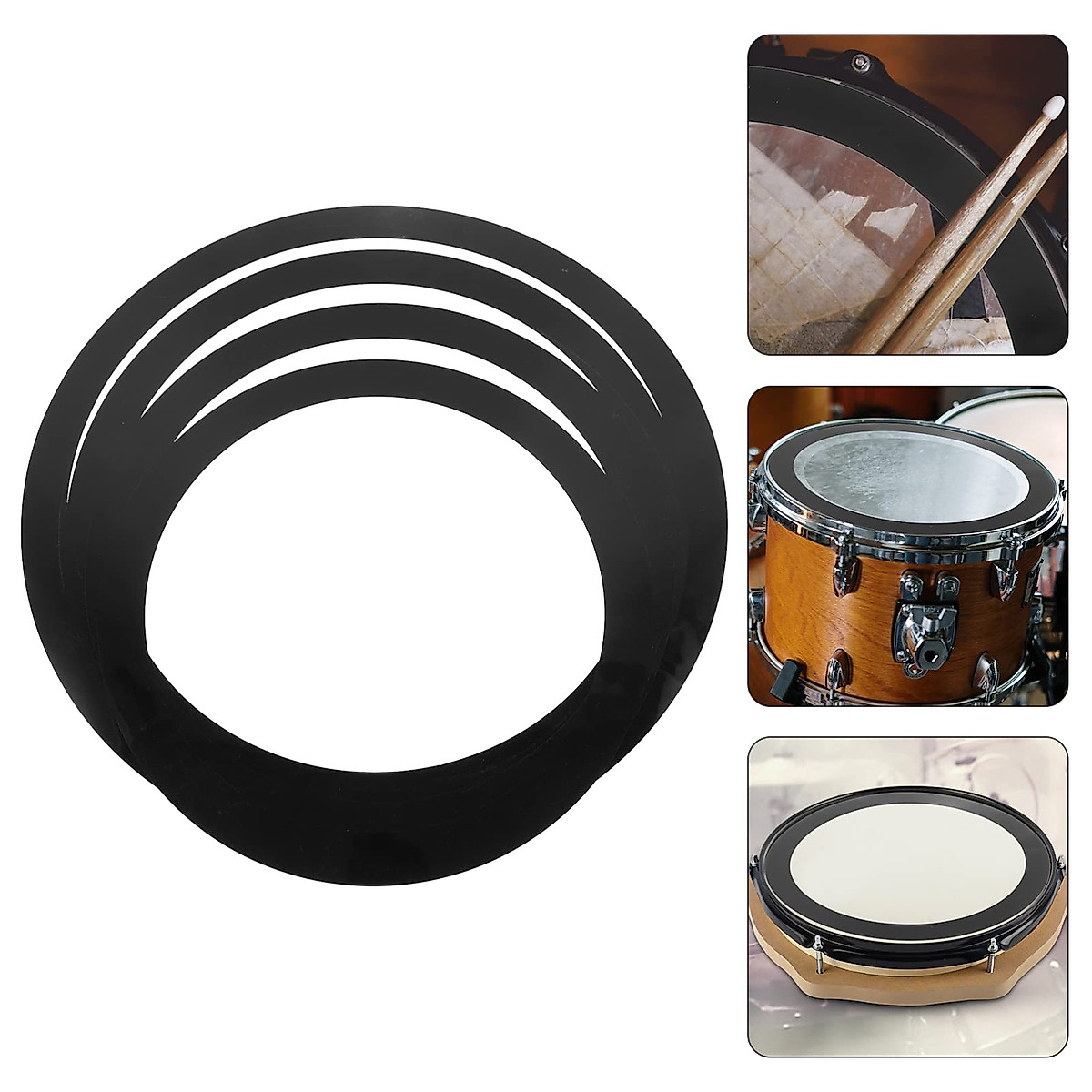 Milisten 4pcs Drum Dampener Gel Transparent Drum Dampener Soft Drum Damper Gel Pads Drum Silencers for Drums Tone Control Supplies Black, 40.5X40.5X0.2CM, H19C20614EKCK