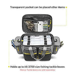 Fishing Tackle Bag, Water-Resistant Polyester Material Fishing Tackle Storage Bag with Padded Shoulder Strap and Non-Slip Base Suitable for 3600 3700 Tackle Box