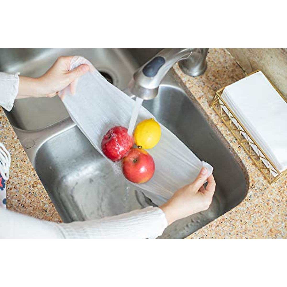 50 Large Disposable Guest Towels for Bathroom, Premium Linen-Like, Multi-Fold, Cloth-Feel Napkins, a Hygienic Solution for Kitchen, Party, Weddings and Events