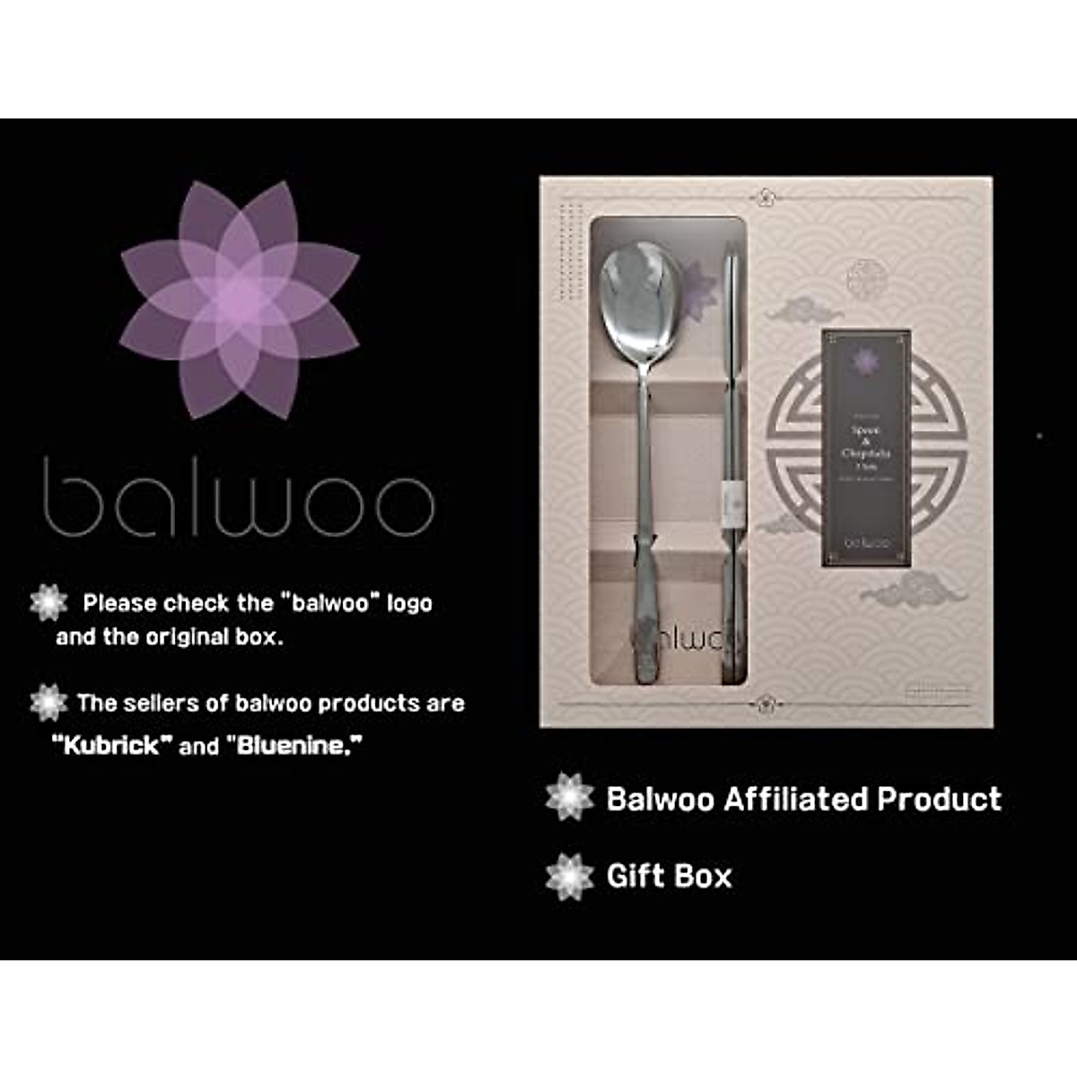 BALWOO Whale Design Korean Traditional Table Sticky Rice Spoon and Chopsticks Mukbang Cutlery 430 Stainless Steel