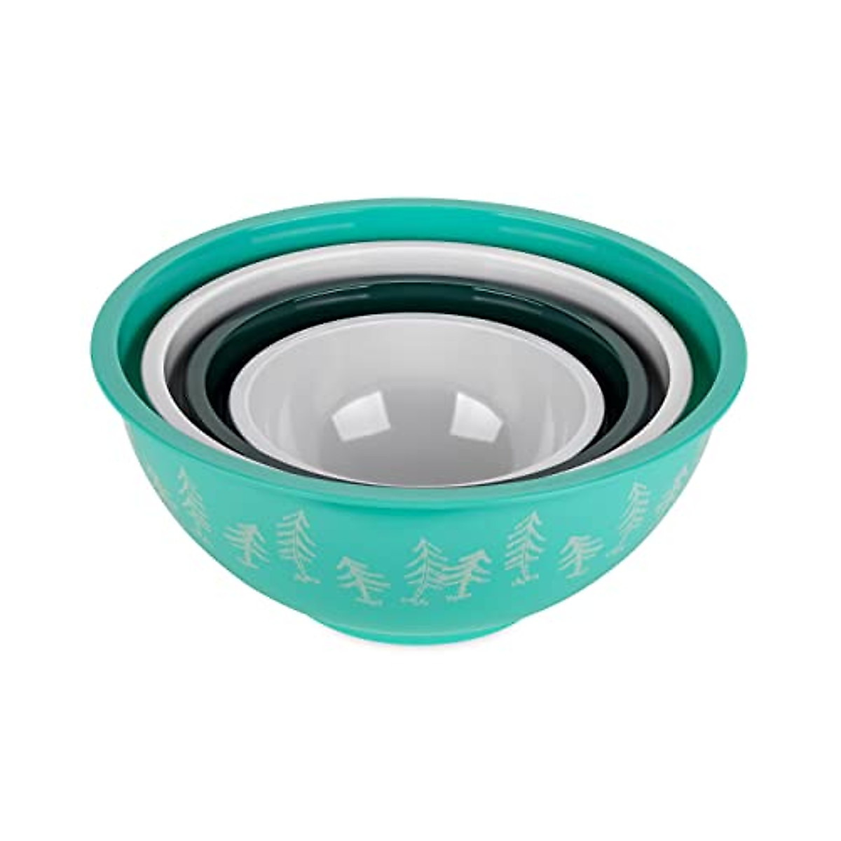 Camco Life is Better at The Campsite Nesting Bowl Set with Lids | Great for On-The-Go Lifestyles | Features (4) Durable Melamine Bowls with (4) Plastic Lids (53451)