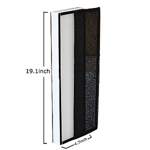 EZ SPARES Replacement for True HEPA Charcoal Air Purifier Filter Fit GermGuardian FLT5000 FLT5111 AC5000 Series Filter C Attachment(2pcs)