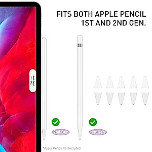 Delidigi 2 Pack iPencil Grip Ergonomic Sleeve with Anti-Lost Replacement Cap Plus Tips Cover Accessories Set Compatible with Apple Pencil 1st Generation (White, Pink)