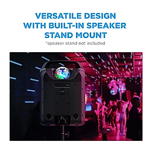 ION Audio ION Rocker Max Portable Bluetooth Karaoke Microphone Lights and Radio for Halloween, Christmas, NYE Party-Powerful 120W Speaker, Black 2