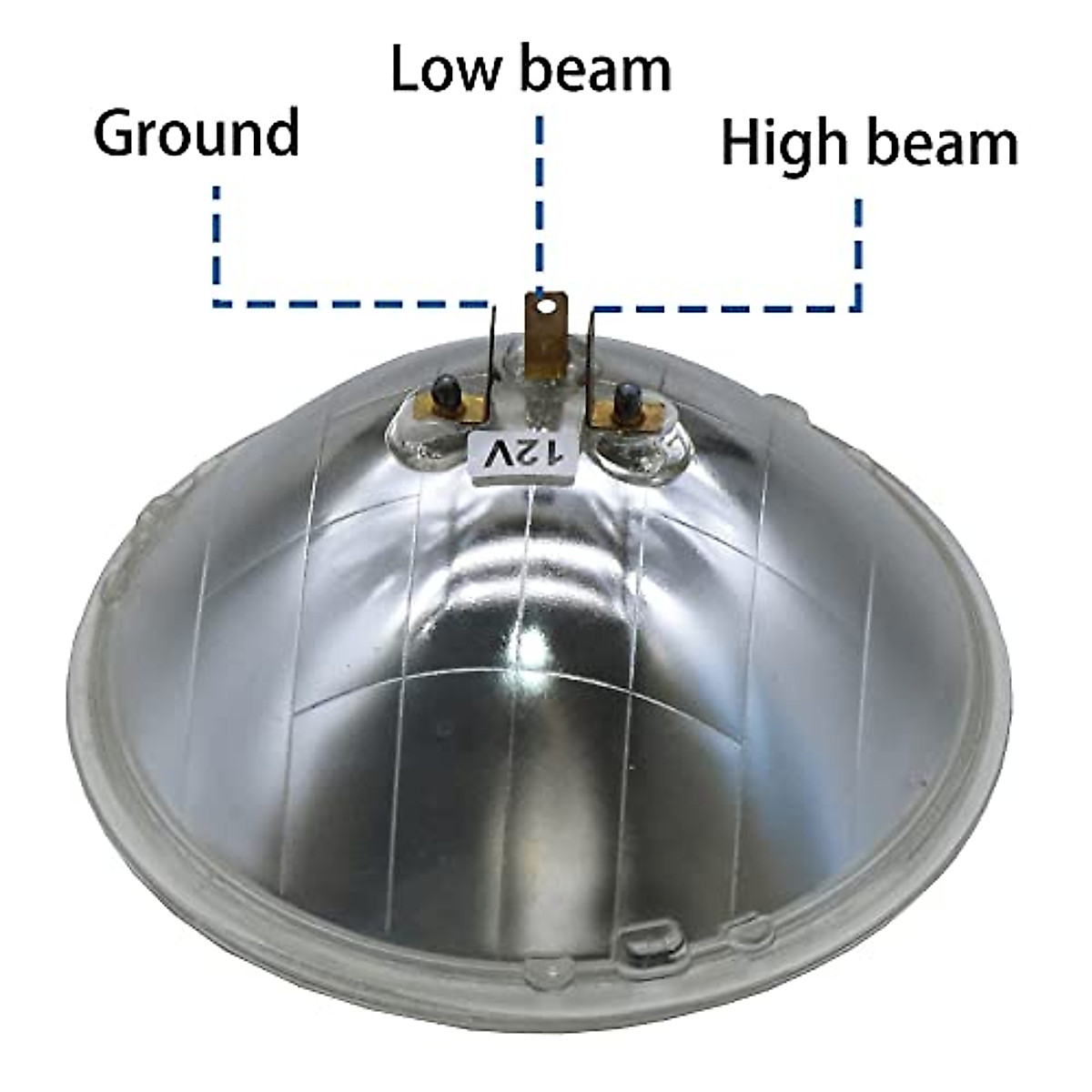 JEEFHO H6024 Super Vision Crystal Headlight, Halogen Sealed Beam Headlight, (7"" ROUND, 178MM) (110/130W), Replaces# H6024