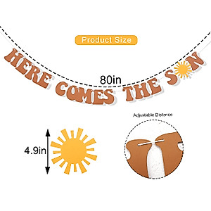 Here Comes The Son/Sun Baby Shower Banner - Boy Baby Shower Decor,It'S A Boy, Baby Shower Party Photo Props Banner, Baby Boy Letter Garland (BANNER COME SUN)