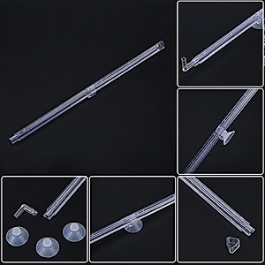 Plastic Aquarium Air Curtain, Transparent Fish Tank Air Vent Bubble Release Airstone Bar Diffuser Fish Tank Bubble Stone Accessories with 3 Suction Cups