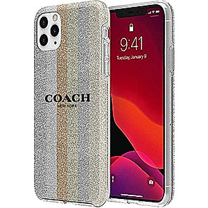 Coach Protective Case for iPhone 11- Glitter Americana Neutral Silver Glitter/Multi