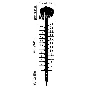 Snowflake Snow Measuring Instrument Snowmobile Snow Measuring Instrument Metal Snow Measuring Ruler Outdoor Garden Ornaments Magnetic 6 Inch (Black, One Size)