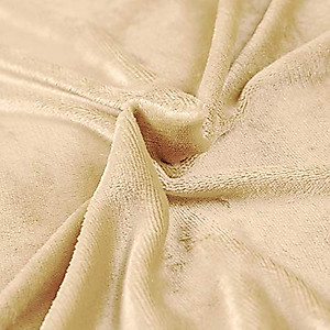 RONGTAI Sherpa Fleece Bed Blanket,Lightweight Cozy Thick Throw Blankets for Couch,Yellow-Queen（90" x 90"）