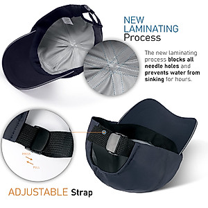 Lvaiz Mens Waterproof Golf Baseball Cap Windproof Unstructured UPF50+ Outdoor Caps for Women Sport Adjustable Tennis Hat (Navy Blue), One Size