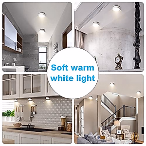 NARUNDREN Puck/Closet/Under Cabinet Lights with Remote, Color Changing, Dimmable for Christmas, Display Cabinet (6 Packs)