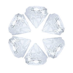 AUEAR, 50 Pack Diamond Shaped Clear Jars 5 ML Empty Refillable Cosmetic Small Jar Makeup Container with Lids Sample Trial Case Storage Box for Party Favors Decor