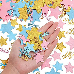 350 Pieces Twinkle Star Confetti Gender Reveal Confetti Blue and Pink Table Confetti Star Confetti for Baby Shower Gender Reveal Party Decorations Wedding Baby Birthday Graduation Decoration