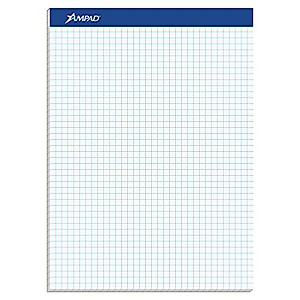 Ampad Evidence Quad Dual-Pad, Quadrille Rule, Letter Size (8.5 x 11.75), White, 100 Sheets per Pad (20-210)