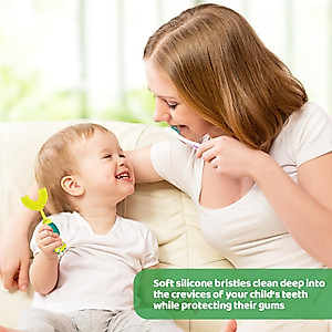 ZMRZ Toddler Toothbrush, U-Shaped Kids Toothbrush for 2-6 Years, Baby Toothbrush with Food Grade Soft Silicone, 360° Manual Whole Mouth Toothbrush for Kids