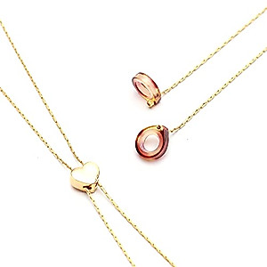 JOJOPANDA Anti-Lost Airpod Chain Holder Lanyard Cord Strap Slide Adjustable Y Necklace Compatible Airpods Pro/3/2/1 (Heart + Golden Slim Chain)