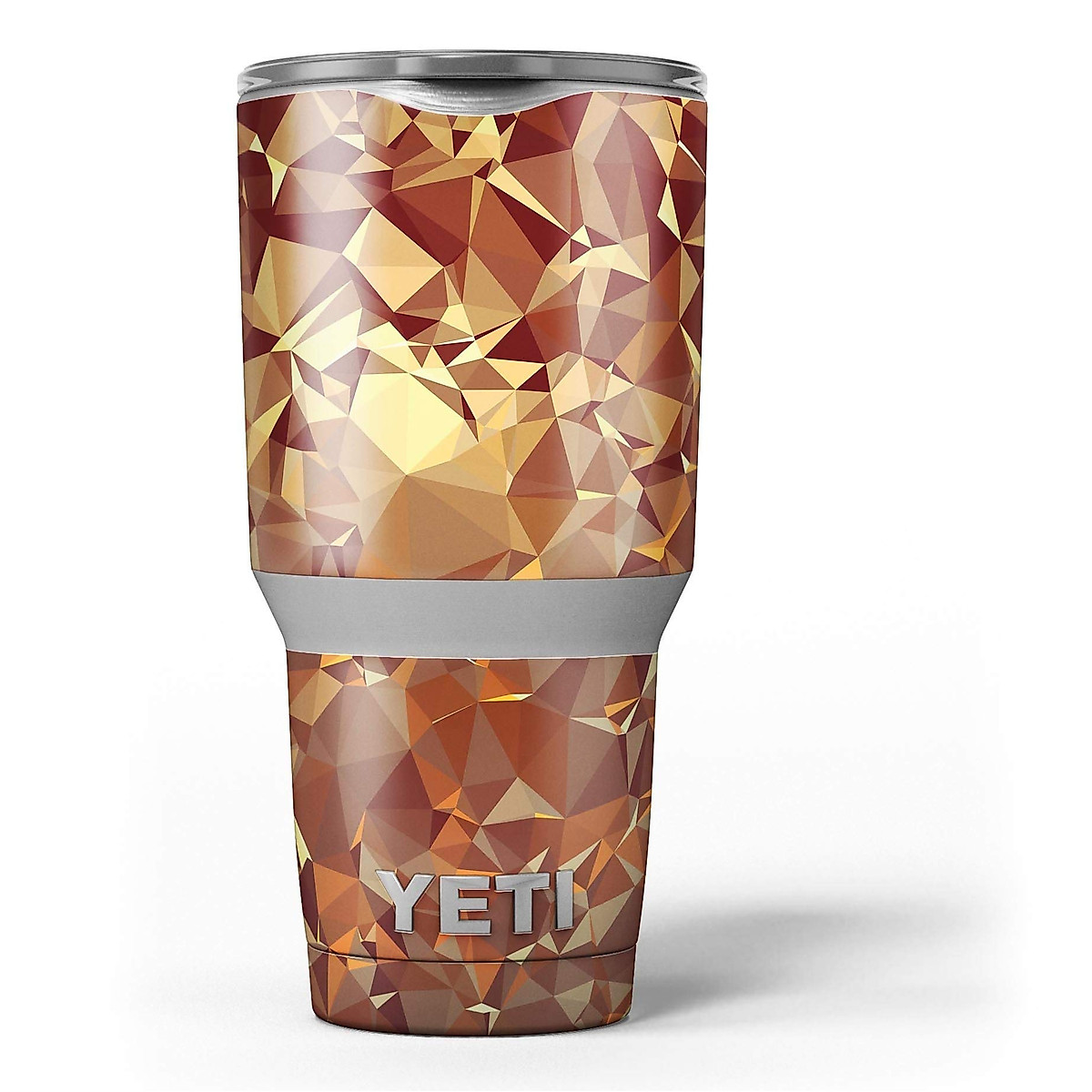 Design Skinz Orange Geometric V5 - Skin Decal Vinyl Wrap Kit Compatible with The Yeti Rambler Cooler Tumbler Cups