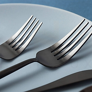 Homelux Theory 18/10 Stainless Steel Silverware Set, 4 Cutlery Set of 5pc Heavy Duty Spoons & Forks Set, Kitchen Silverware Set Dishwasher Safe, Elegant Adaline Royal Modern Utensils & Flatware Set